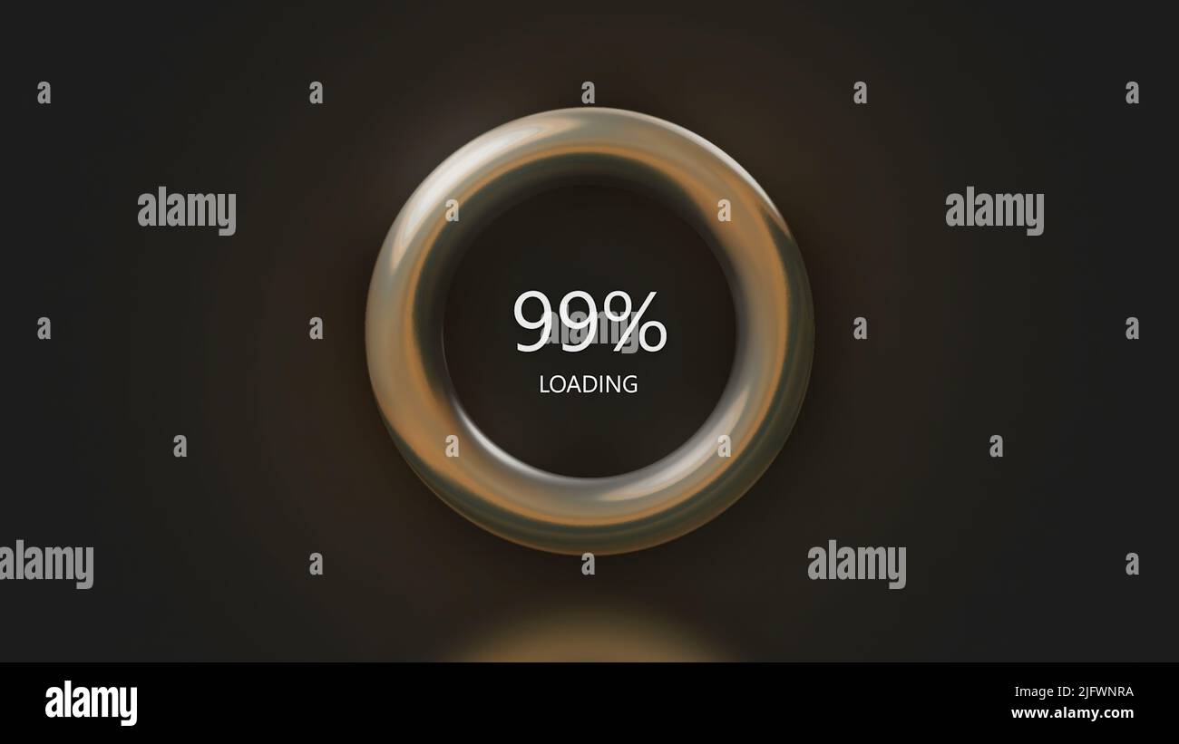 Color ring with percentages of file downloads. Motion. Bright 3d ...