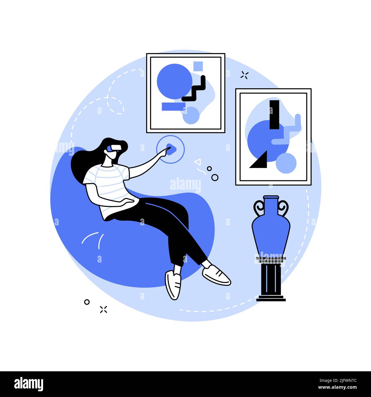 Museum virtual visit isolated cartoon vector illustrations Stock Vector ...