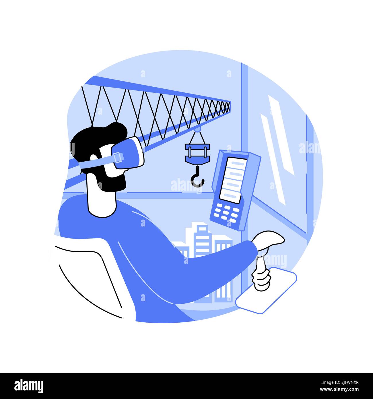 VR in construction isolated cartoon vector illustrations Stock Vector ...