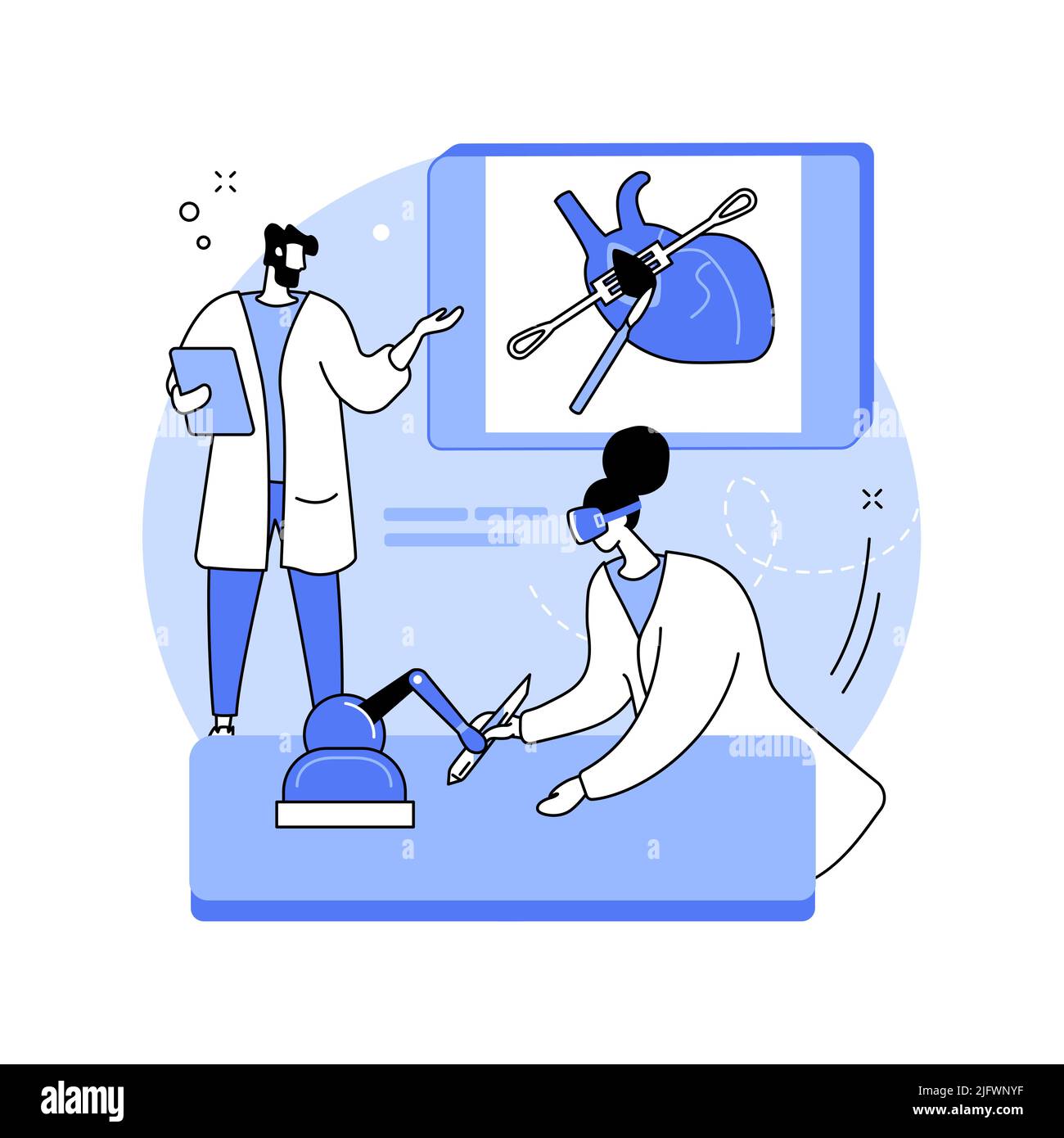 Learn surgery in VR isolated cartoon vector illustrations Stock Vector ...