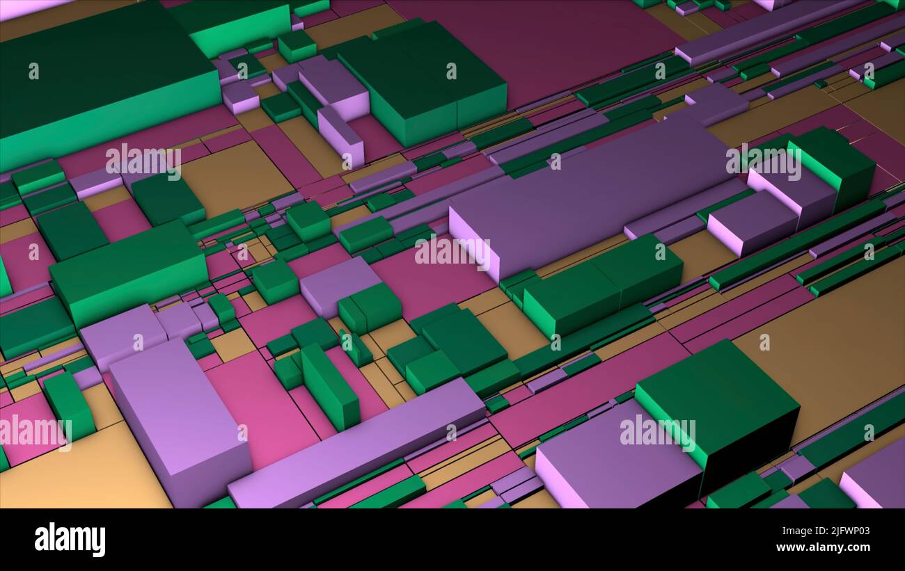 Bright animation.Motion.Large multi-colored geometric shapes in ...