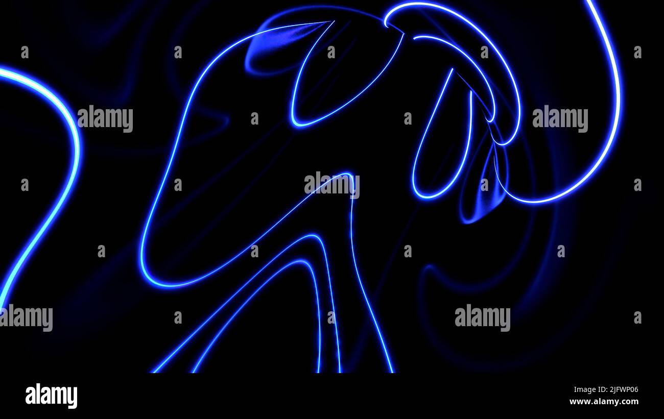 Bright drawings on a black background.Design.Bright lines that create ...