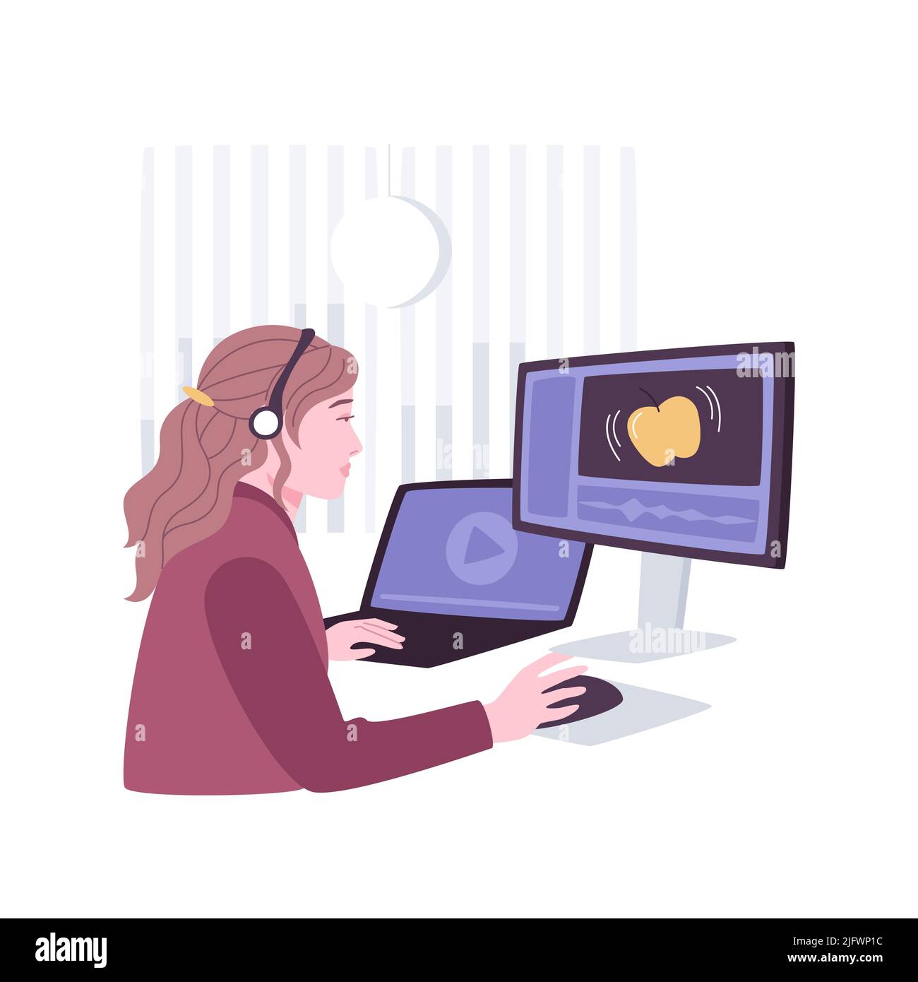 Video editing isolated cartoon vector illustrations Stock Vector Image ...