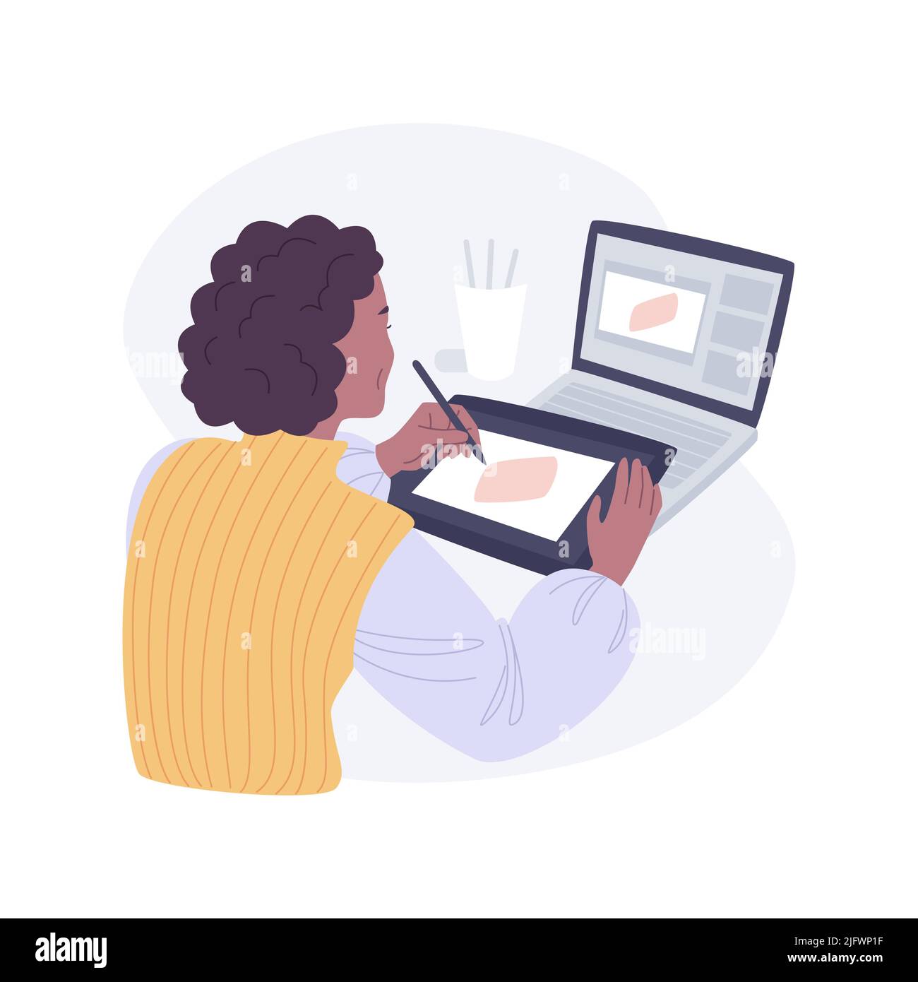 Graphic design classes isolated cartoon vector illustrations Stock ...