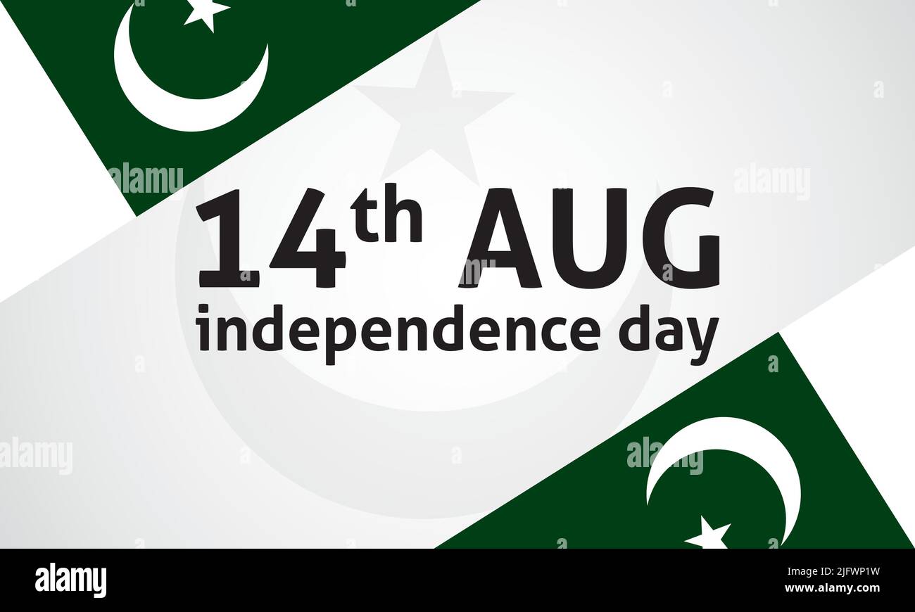 independence Day 14th August. Pakistan Patriotism holiday template for ...