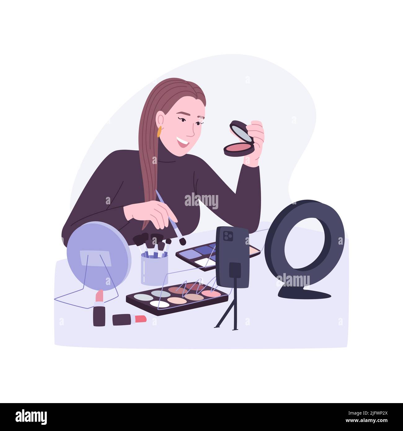 Beauty and makeup isolated cartoon vector illustrations Stock Vector ...
