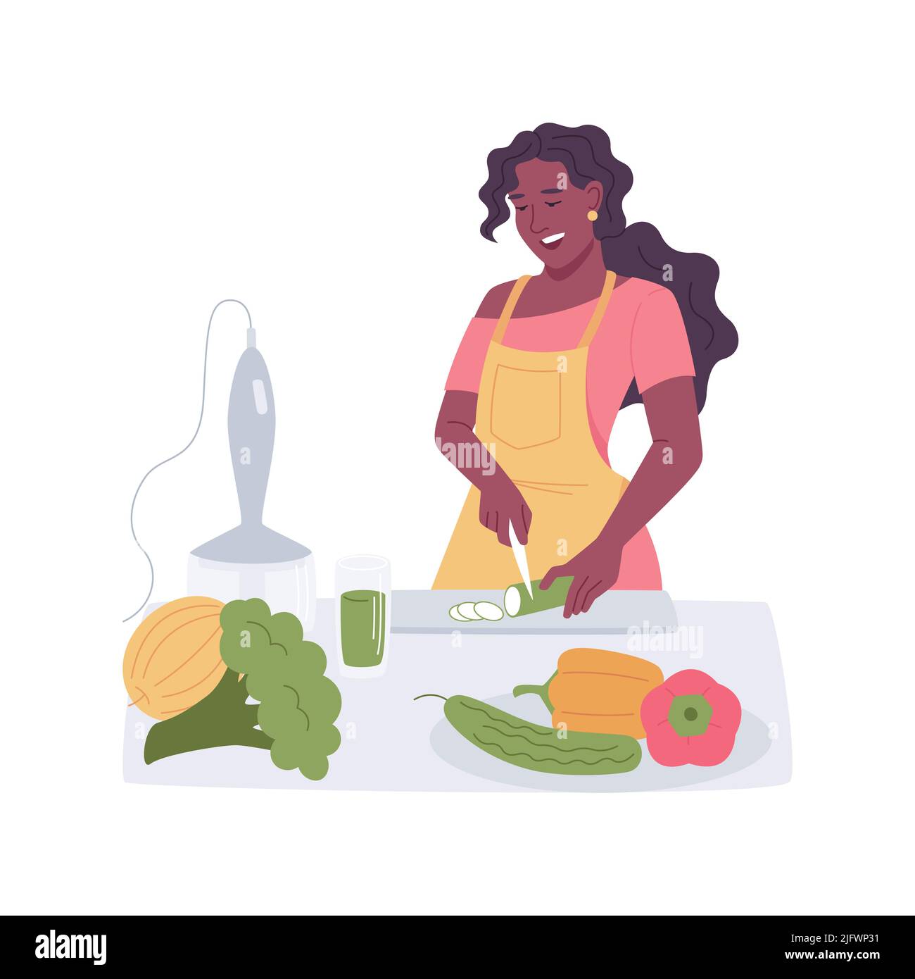 Vegan cooking isolated cartoon vector illustrations Stock Vector Image ...