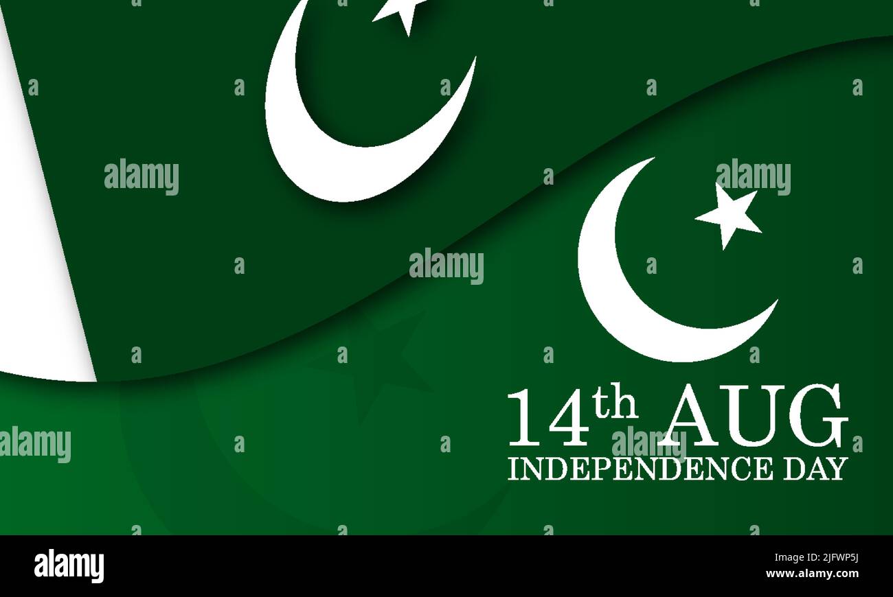 independence Day 14th August. Pakistan Patriotism holiday template for ...
