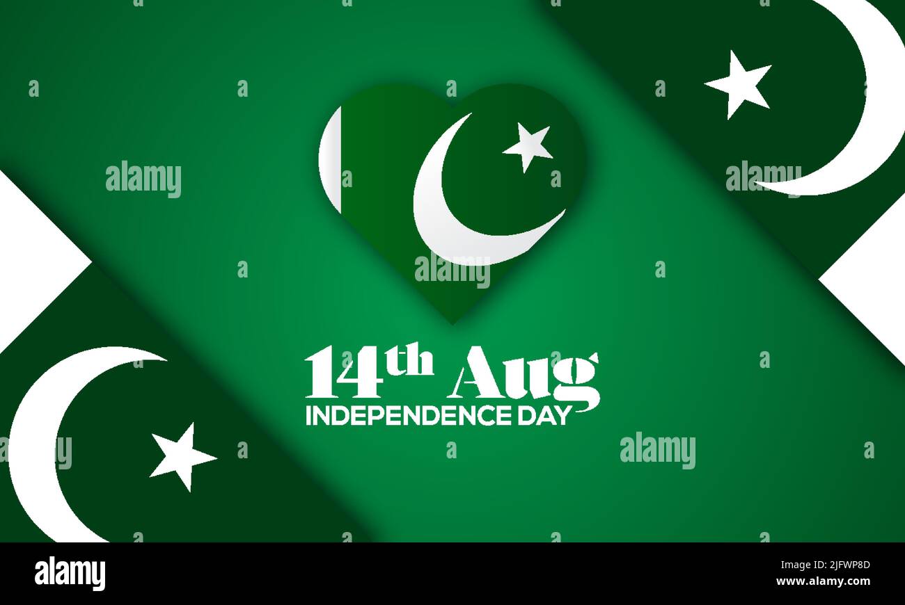 independence Day 14th August. Pakistan Patriotism holiday template for ...