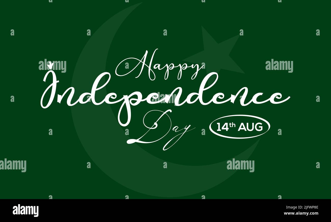independence Day 14th August. Pakistan Patriotism holiday template for ...
