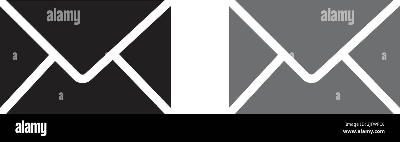 Mail icon in black and grey colors . Envelope sign. vector illustration ...