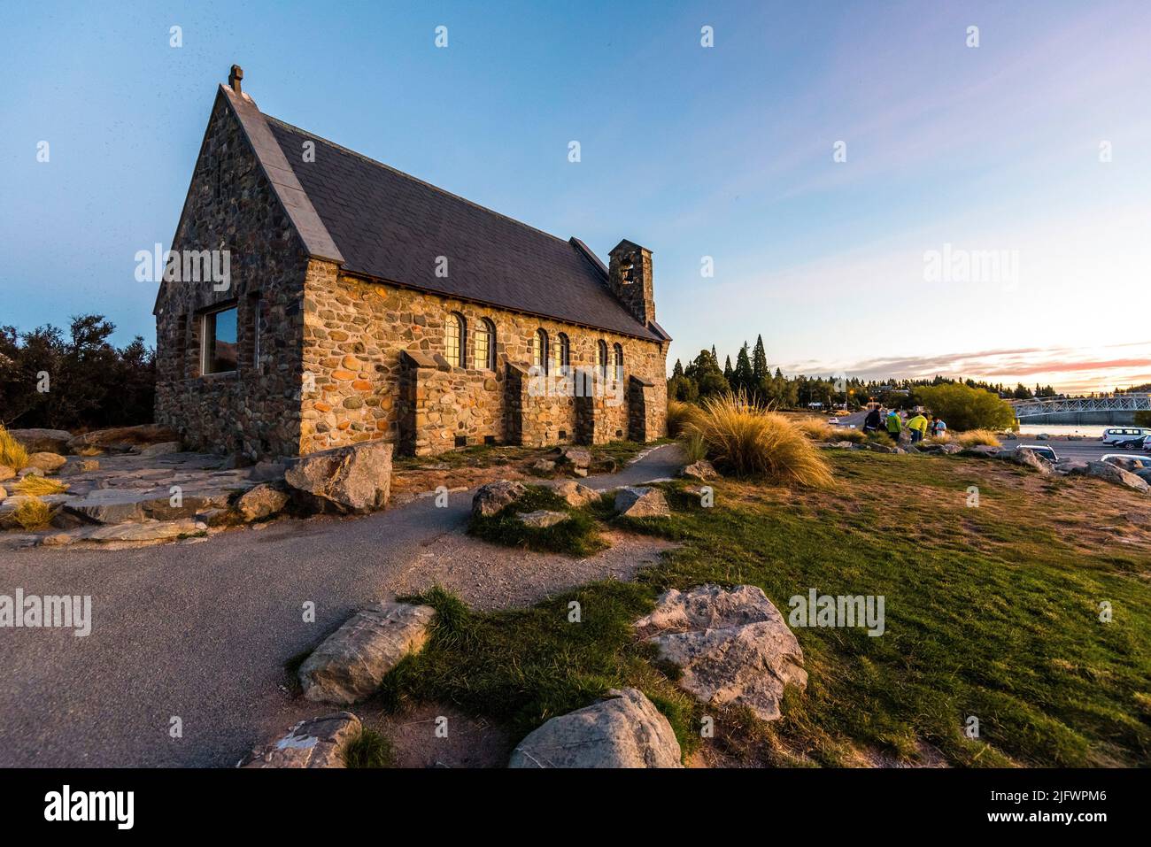 A view of the Church of the Good Shepherd by the Lake Tekapo, South ...