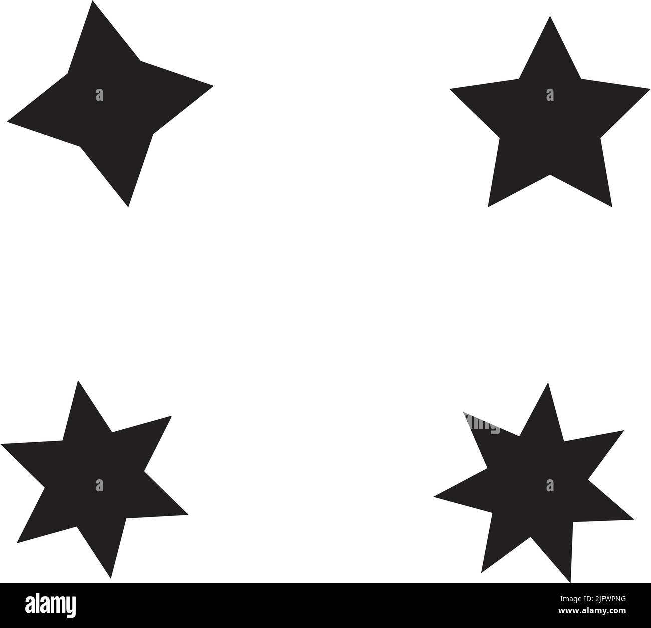Set of 4 star symbols isolated on a white background . Set of 4 star ...