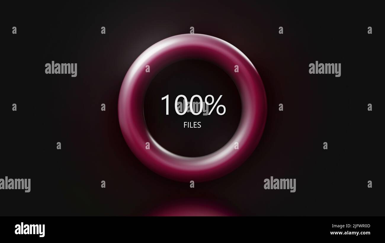 Dark background with red shades.Motion.Loading as a percentage running ...