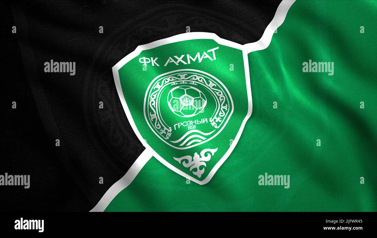 Abstract waving cloth of Republican Football Club Akhmat. Motion ...