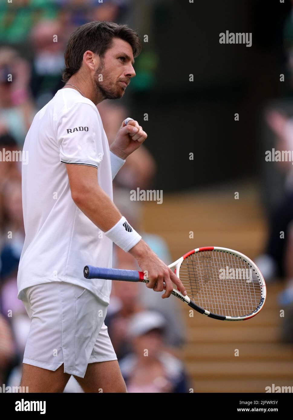Cameron Norrie celebrates during his Gentlemen's Singles quarter-final ...