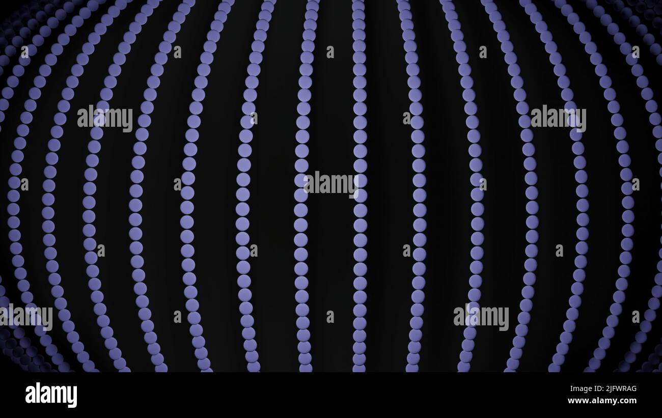 Moving sphere with lines and chain. Design. Bulging chains with 3D ...