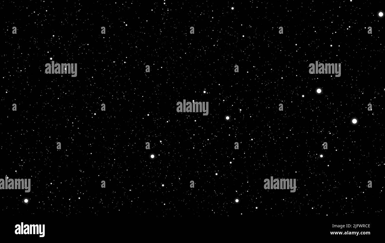 Abstract flight through time and space among stars. Motion. 3D ...