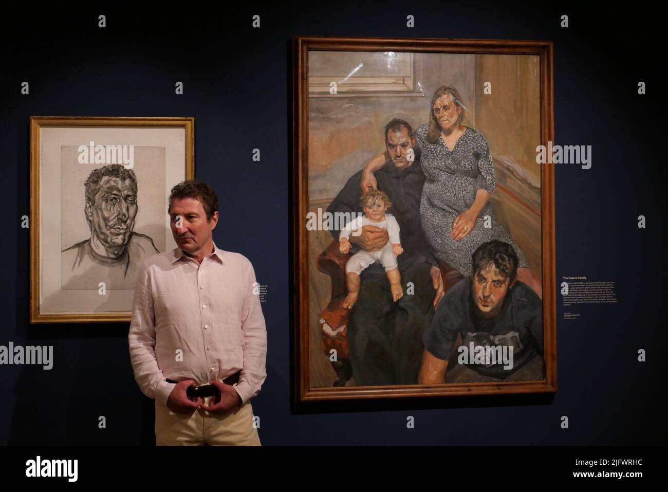 Lucian Freud's son , Alex Boyt . pictured alongside his portrait , Head ...