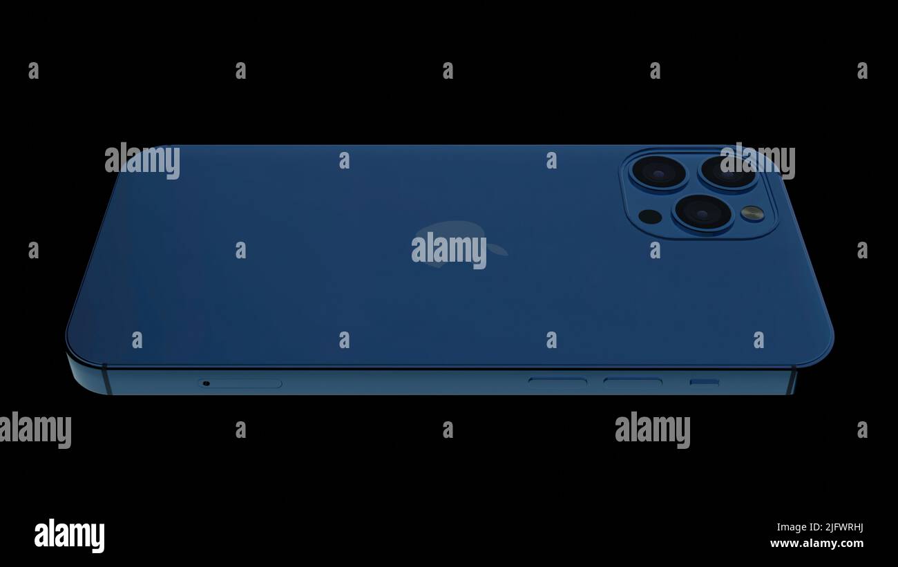 3D model of smartphone rotates on black background. Design. Stylish 3d ...