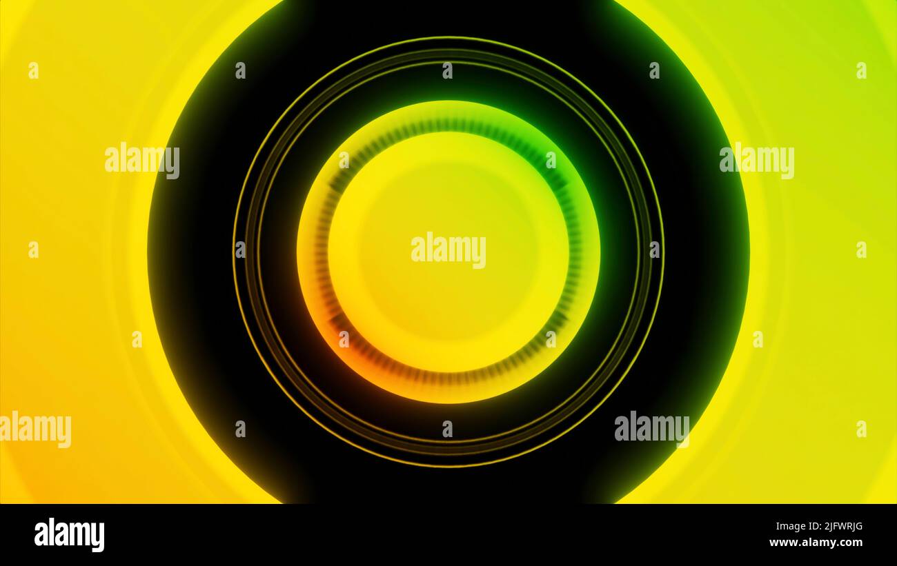 Pulsating circle with rings. Design. Vibrating 3d circle with wave ...