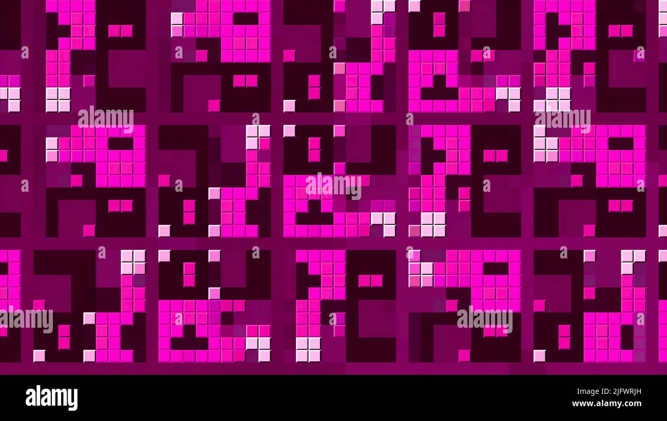 Purple abstract pixelated background. Motion. Mosaic pattern with ...
