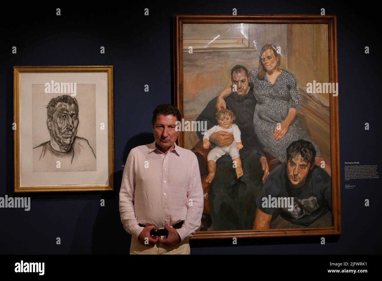 Lucian Freud's son , Alex Boyt . pictured alongside his portrait , Head ...