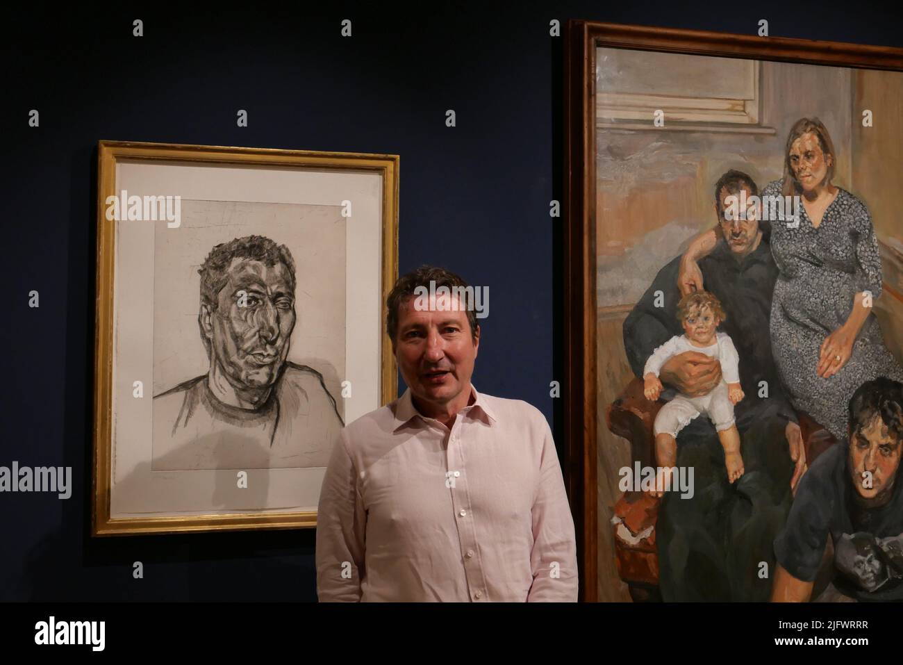 Lucian Freud's son , Alex Boyt . pictured alongside his portrait , Head ...