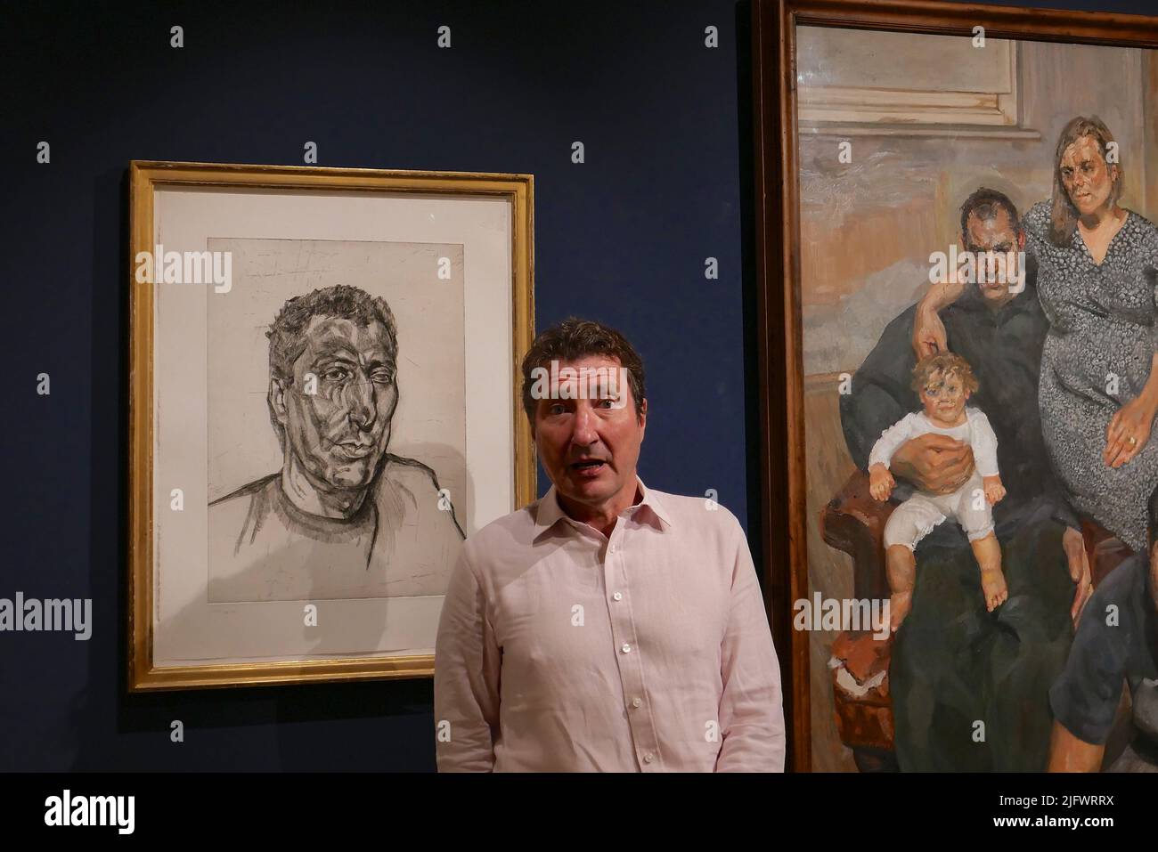 Lucian Freud's son , Alex Boyt . pictured alongside his portrait , Head ...
