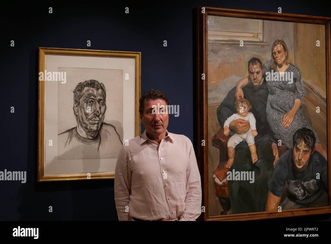 Lucian Freud's son , Alex Boyt . pictured alongside his portrait , Head ...