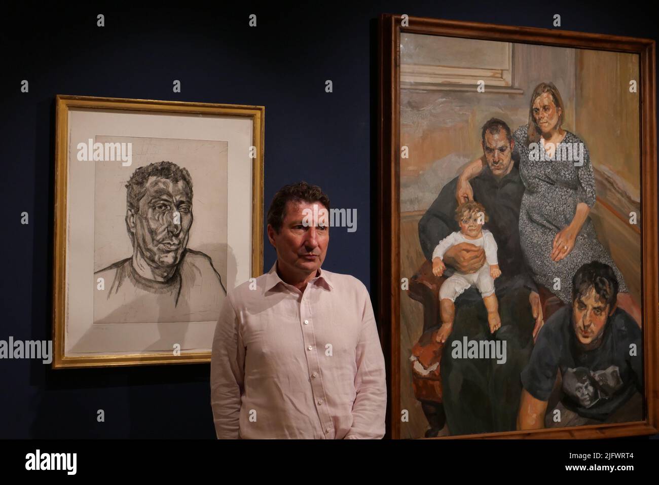 Lucian Freud's son , Alex Boyt . pictured alongside his portrait , Head ...