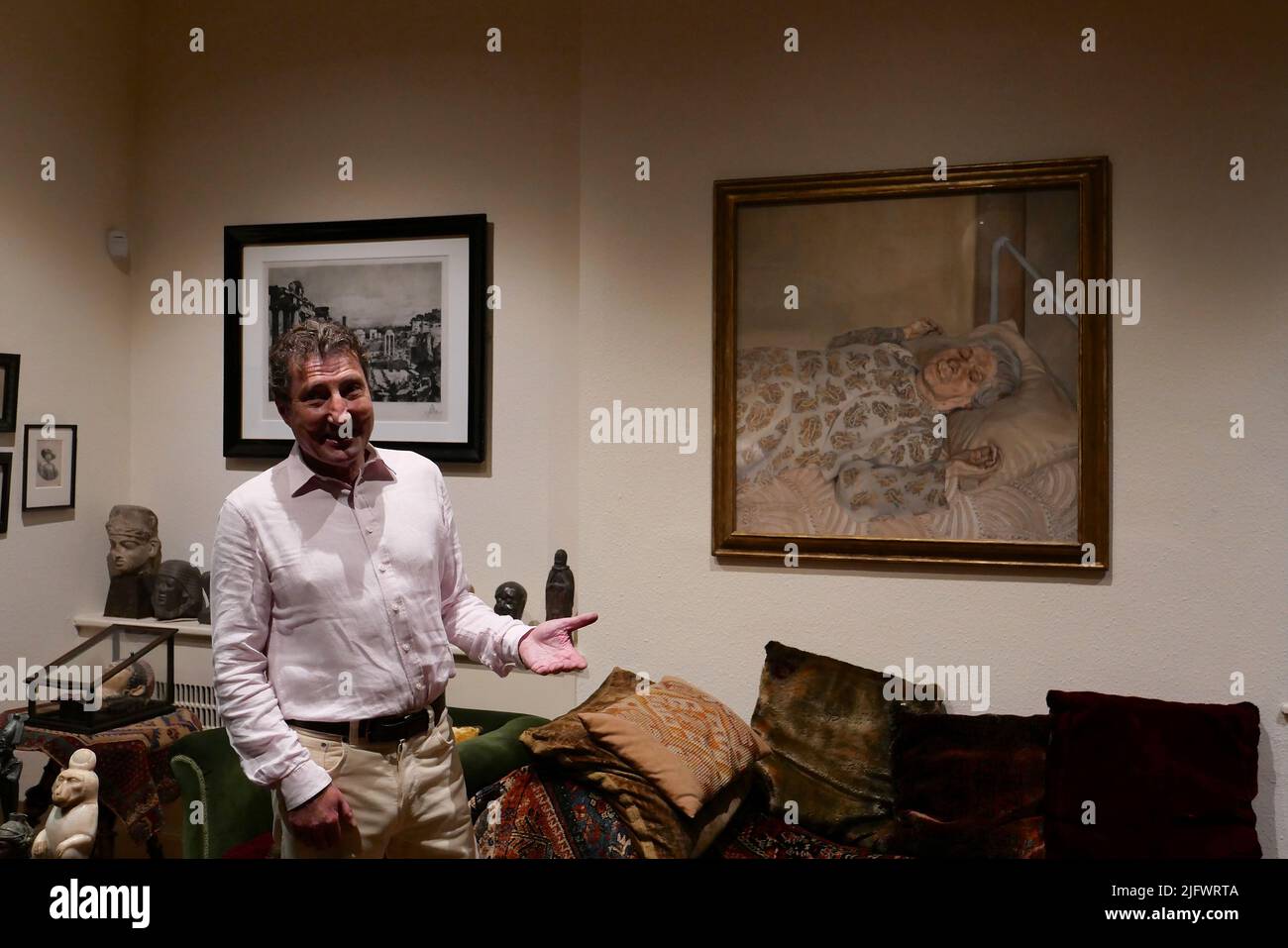 Lucian Freud's son , Alex Boyt . pictured alongside his portrait , Head ...