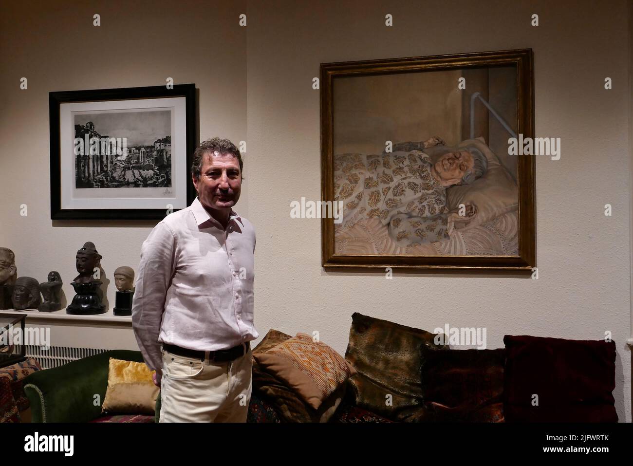 Lucian Freud's son , Alex Boyt . pictured alongside his portrait , Head ...