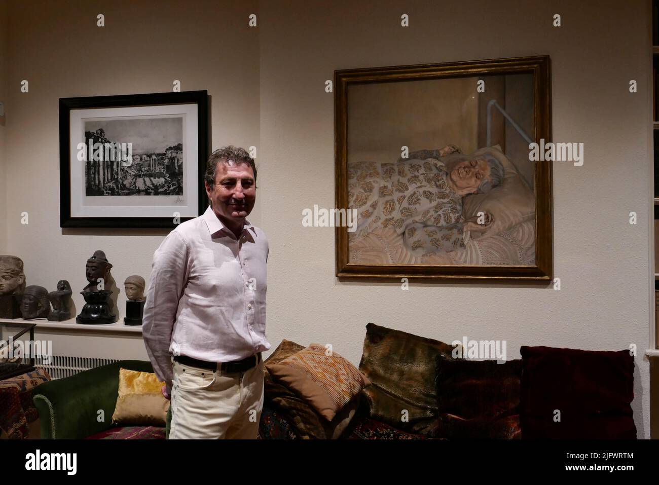 Lucian Freud's son , Alex Boyt . pictured alongside his portrait , Head ...
