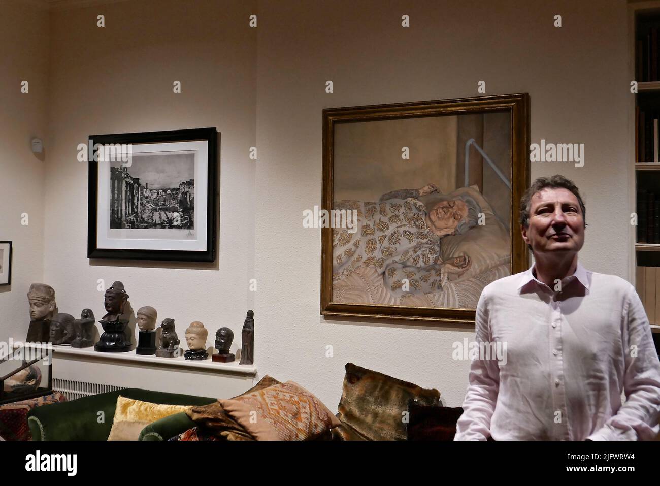 Lucian Freud's son , Alex Boyt . pictured alongside his portrait , Head ...