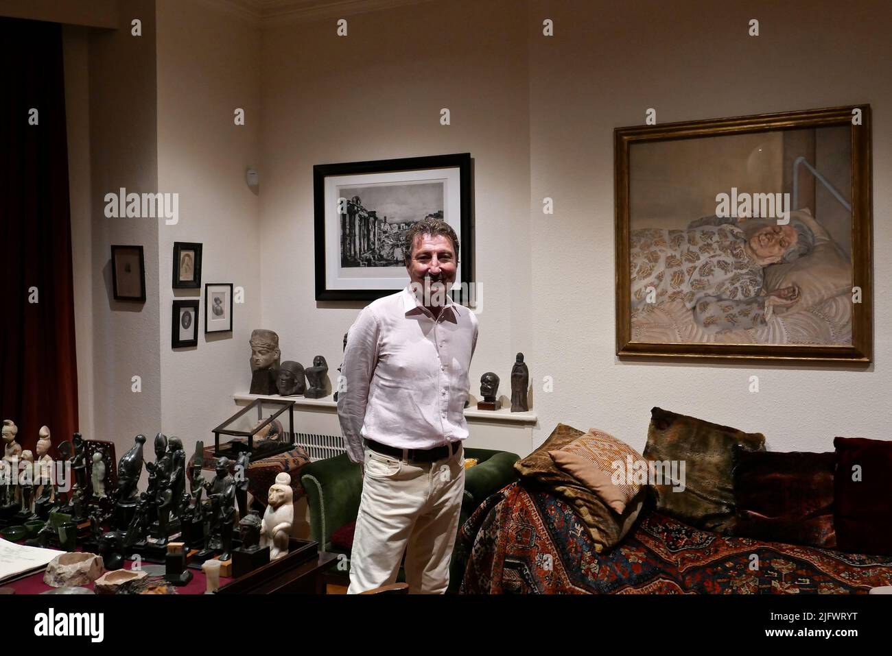 Lucian Freud's son , Alex Boyt . pictured alongside his portrait , Head ...