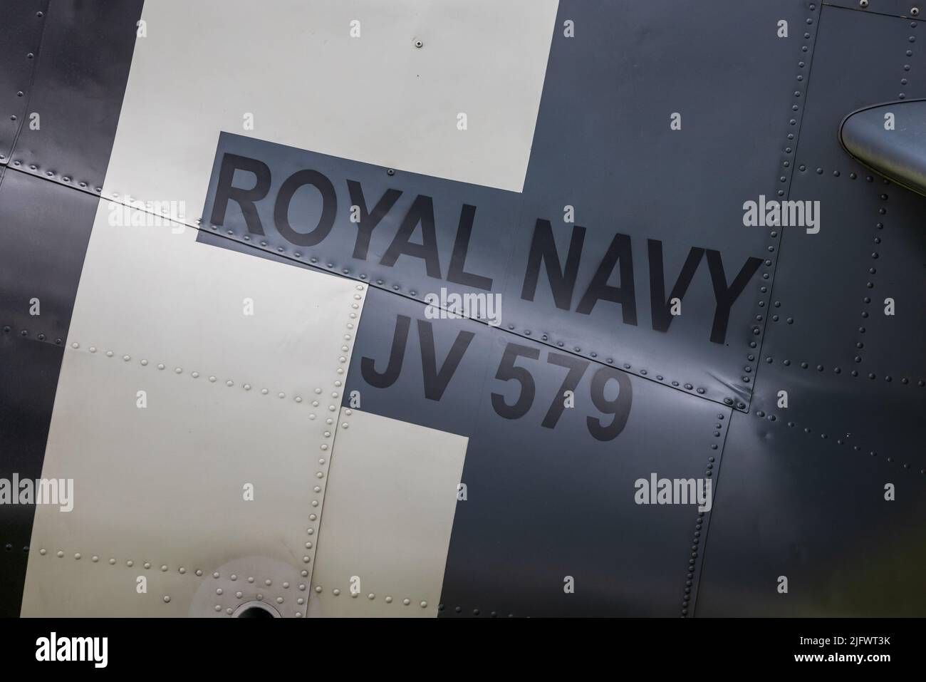 Grumman Wildcat FM-2 (G-RUMW) Royal Navy JV 579, on display at the Fly ...