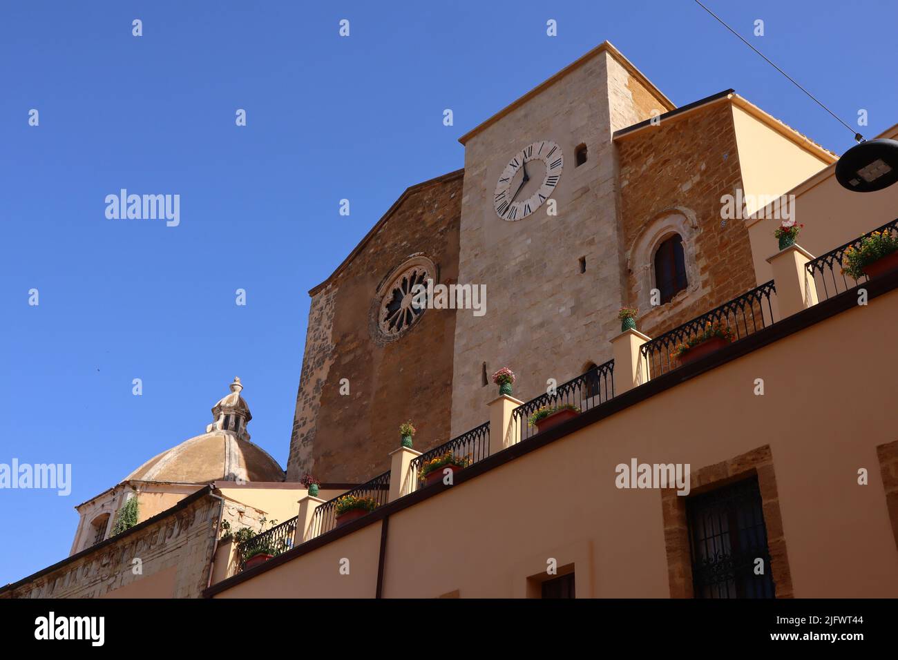 Agrigento, Sicily (Italy): detail view of the Cathedral of San Gerlando ...