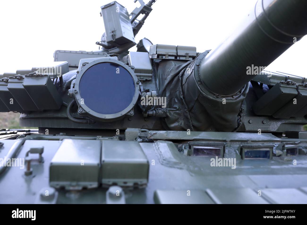 Details of T-80 tank turret with reactive armor Stock Photo - Alamy