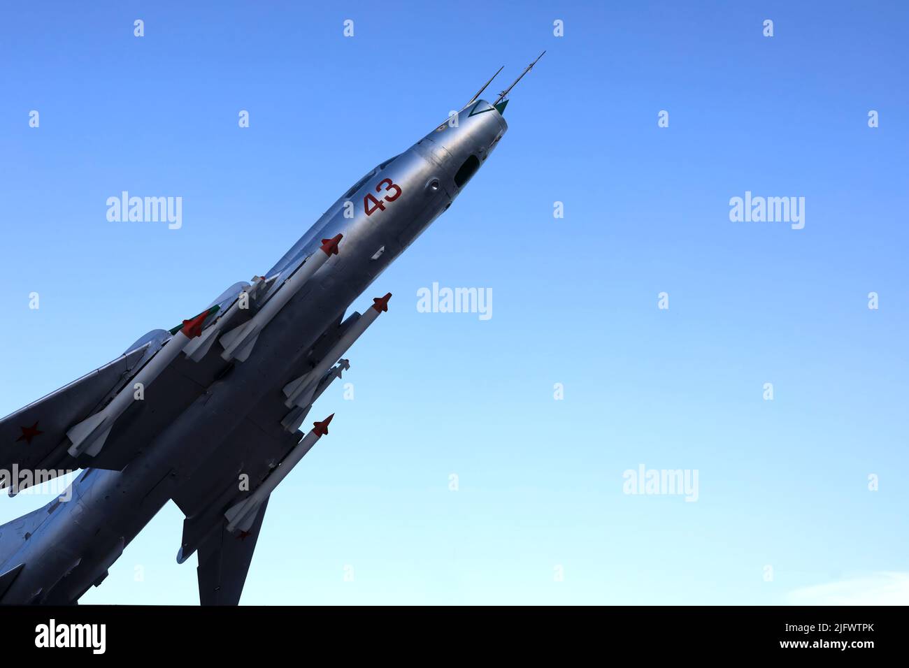 Details of SU-17 Soviet variable-sweep wing fighter-bomber Stock Photo ...