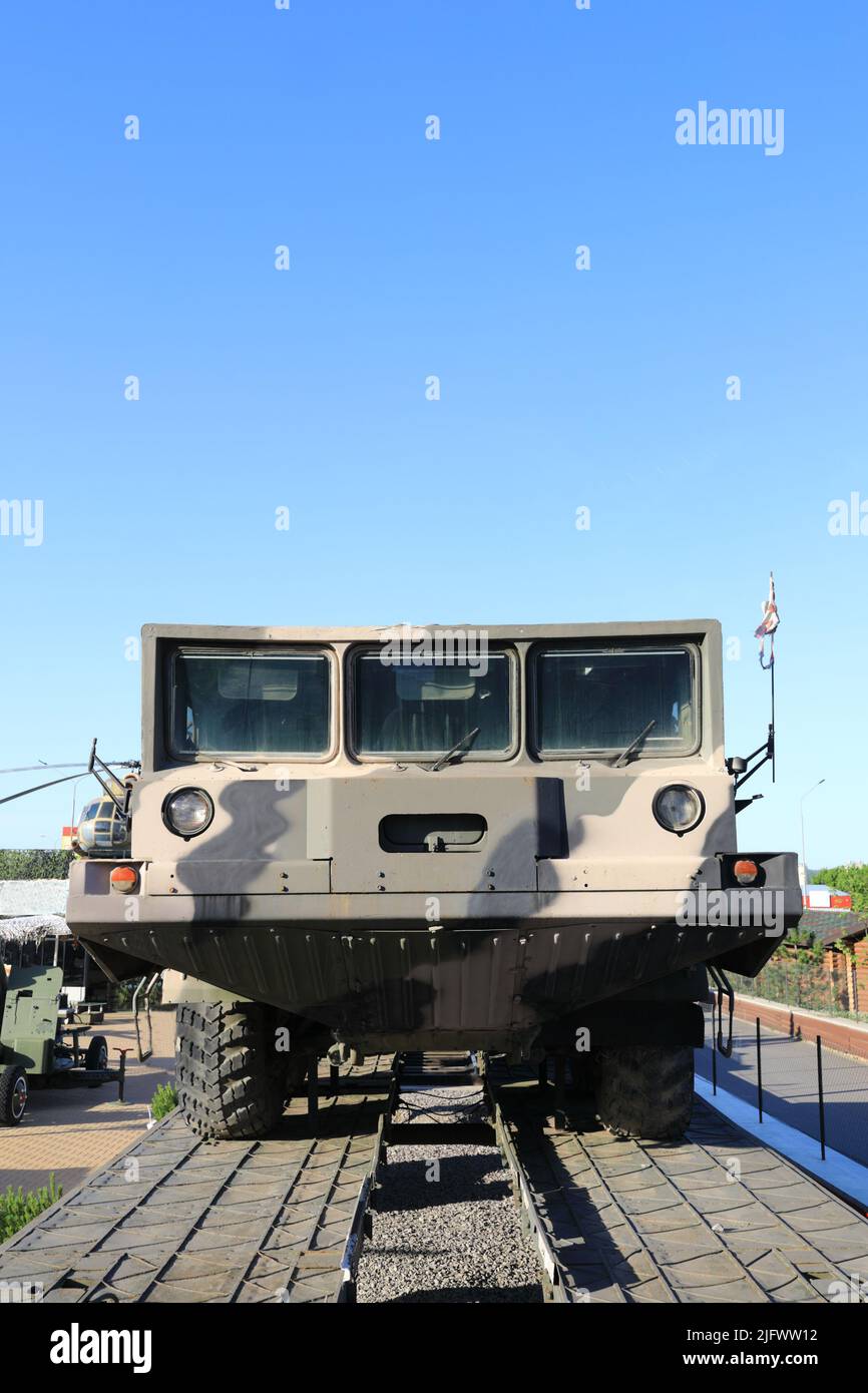 View of soviet military frame tractor on platform Stock Photo - Alamy