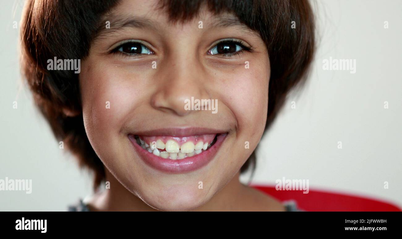 Handsome child portrait smiling. Mixed race ethnically diverse young ...