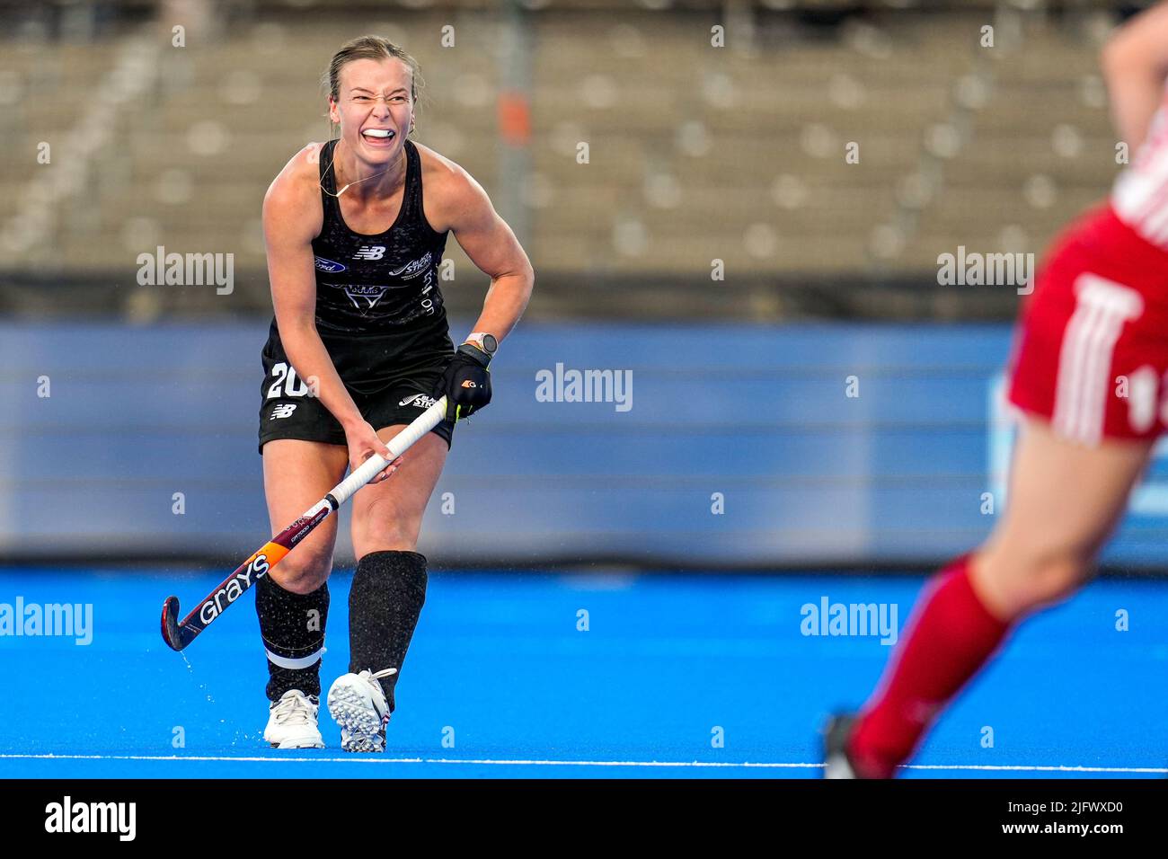 AMSTELVEEN, NETHERLANDS - JULY 5: Megan Hull of New Zealand during the ...