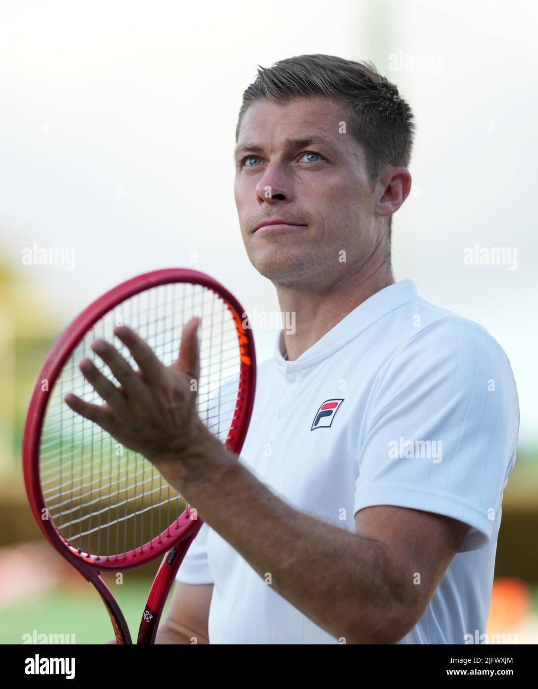 Neal Skupski celebrates victory in his mixed doubles match on day nine ...
