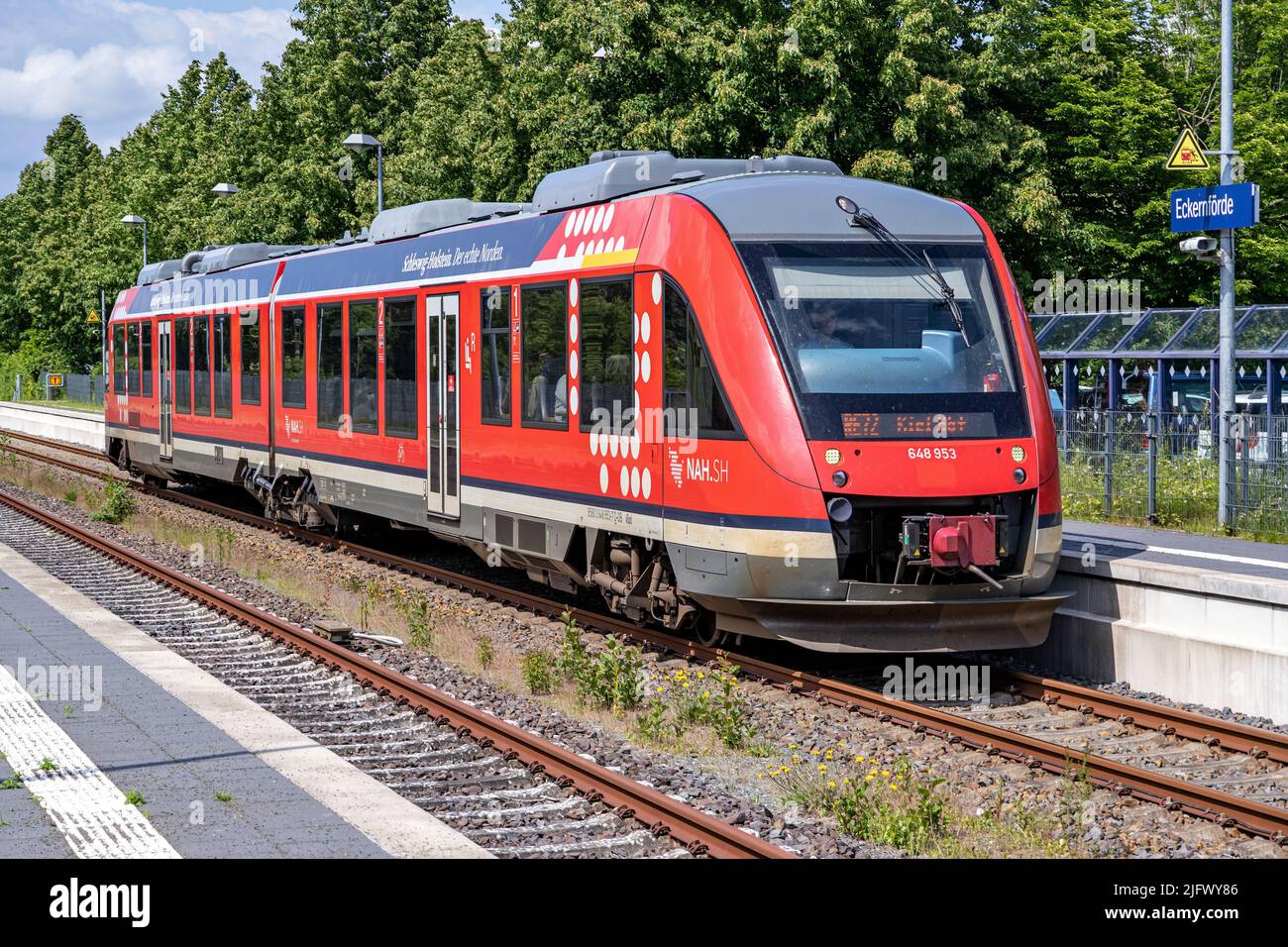 NAH.SH Alstom Coradia LINT 41 train at Eckernförde station Stock Photo ...