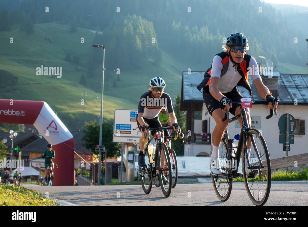 Arabba, Italy - July 03th 2022: Road bike marathon at the Dolomites ...