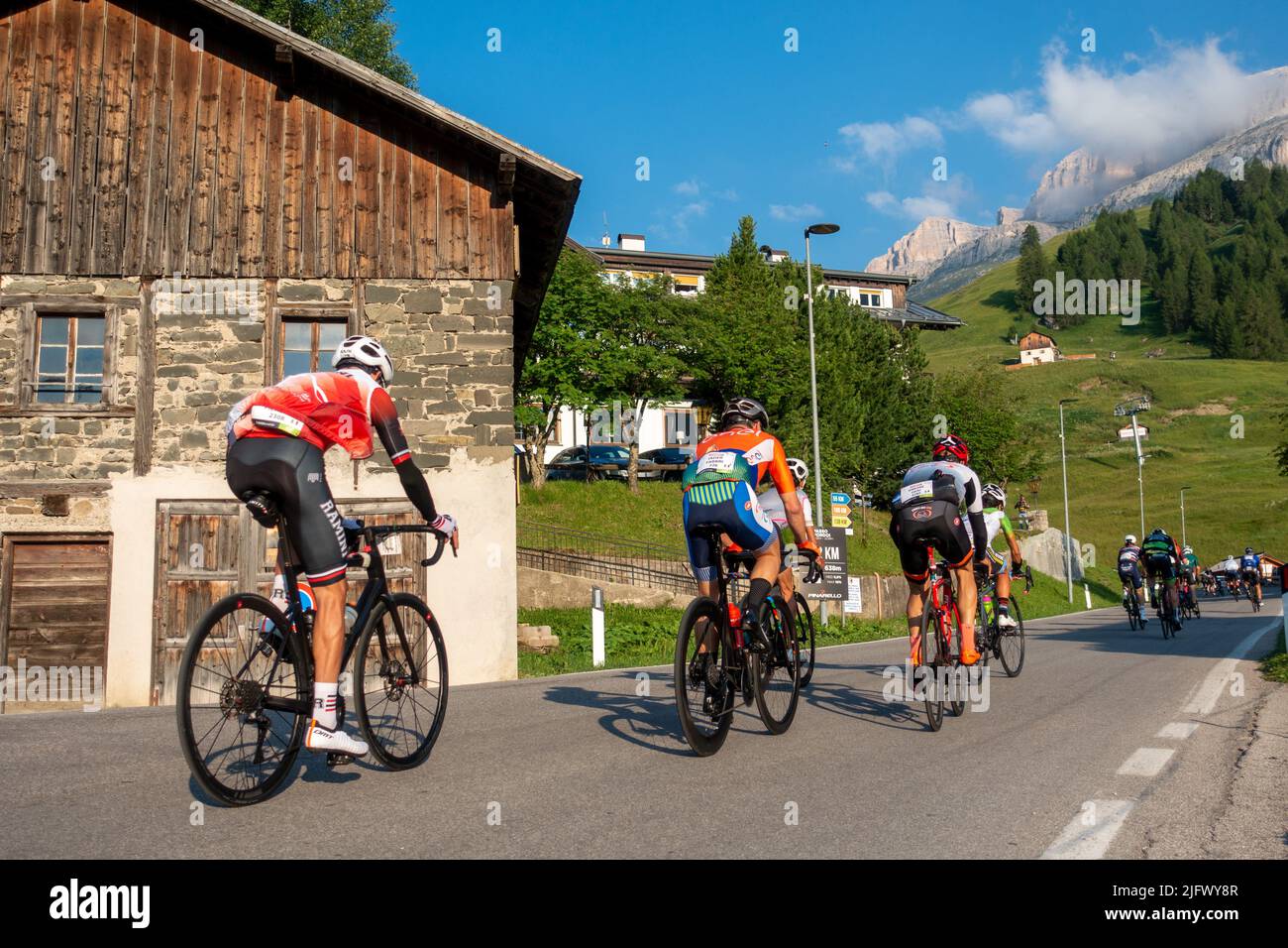 Arabba, Italy - July 03th 2022: Road bike marathon at the Dolomites ...