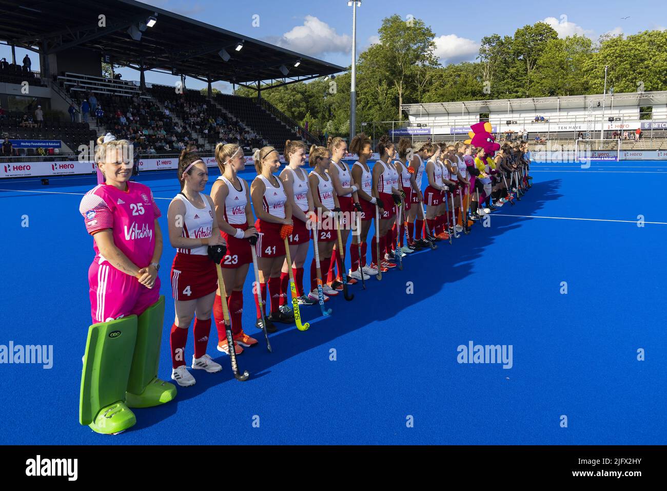 AMSTERDAM - Pre-lineup between New Zealand and England at the Hockey ...