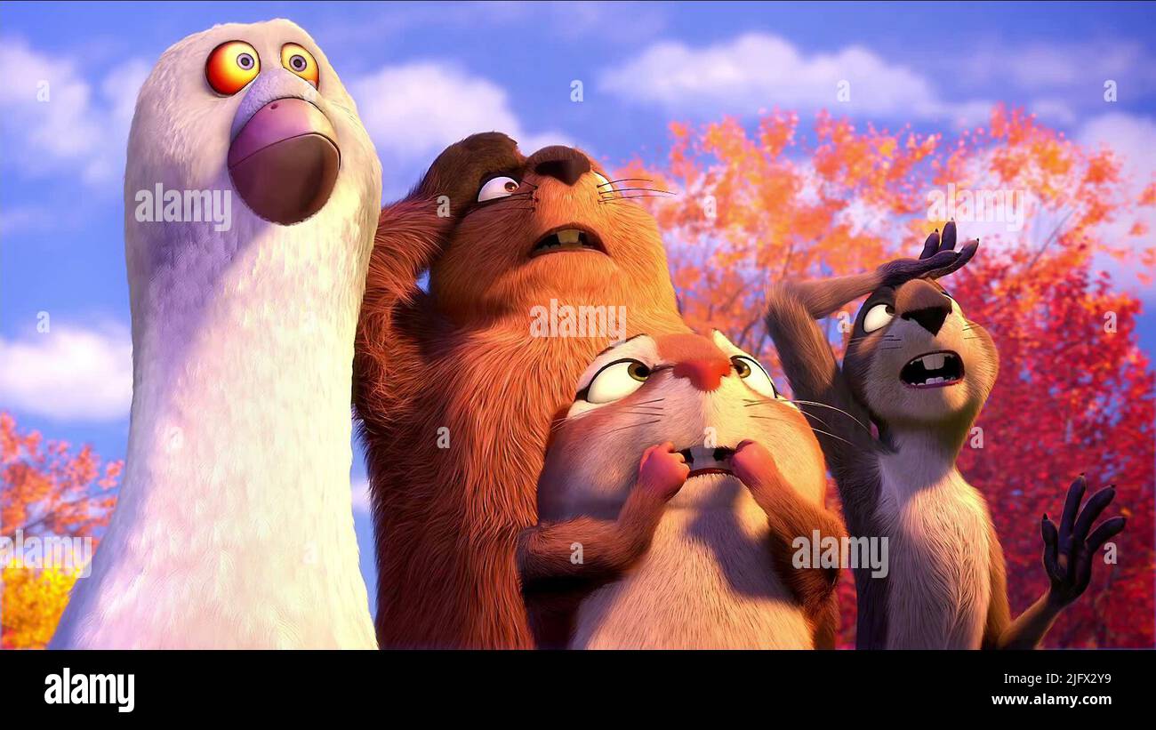 PIGEON,JIMMY,JOHNNY,SURLY, THE NUT JOB, 2014 Stock Photo - Alamy