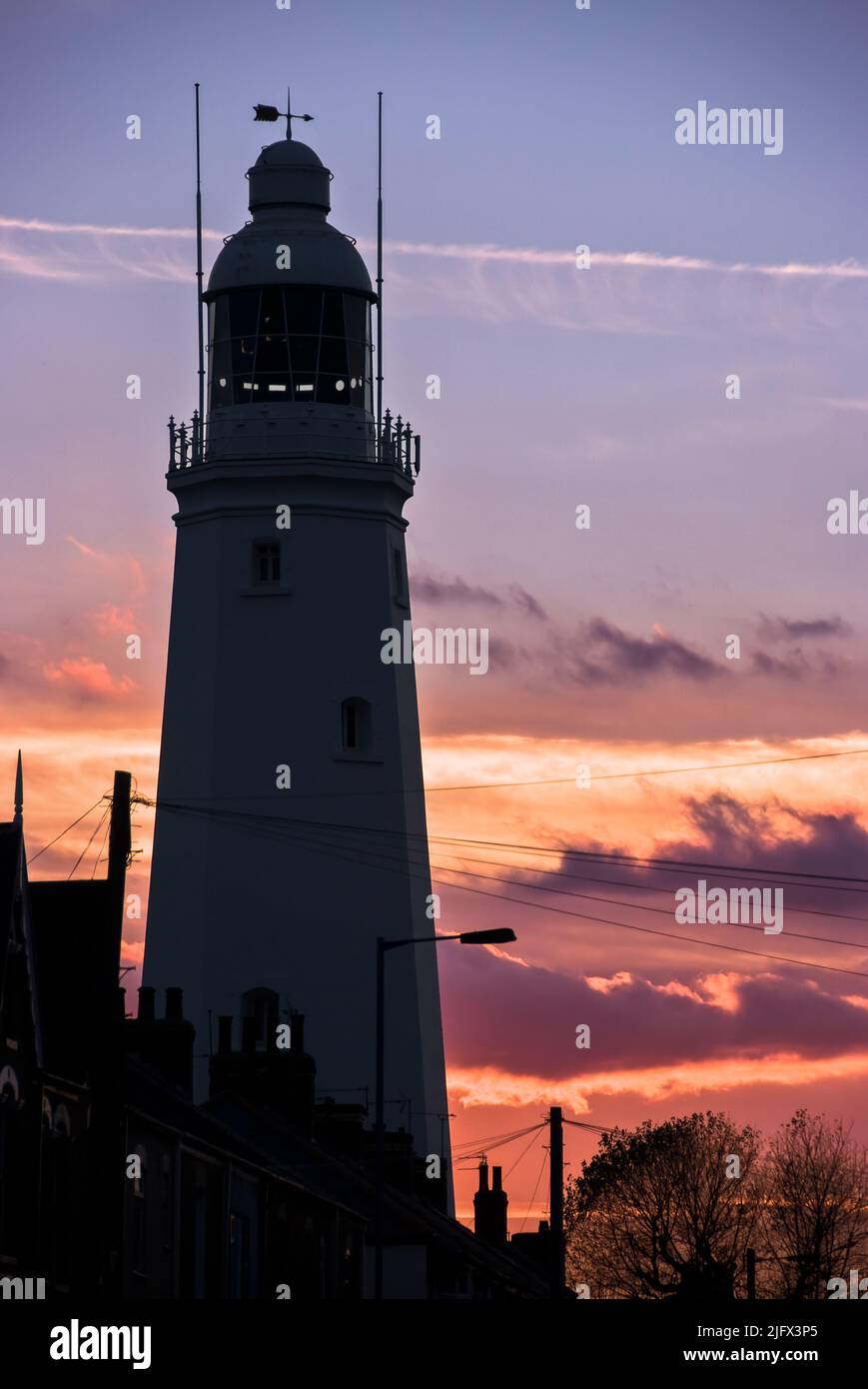 Withernsea lighthouse at sunset Stock Photo - Alamy